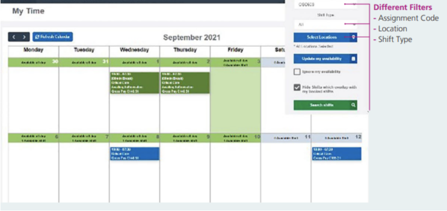 How can I find shifts to book?